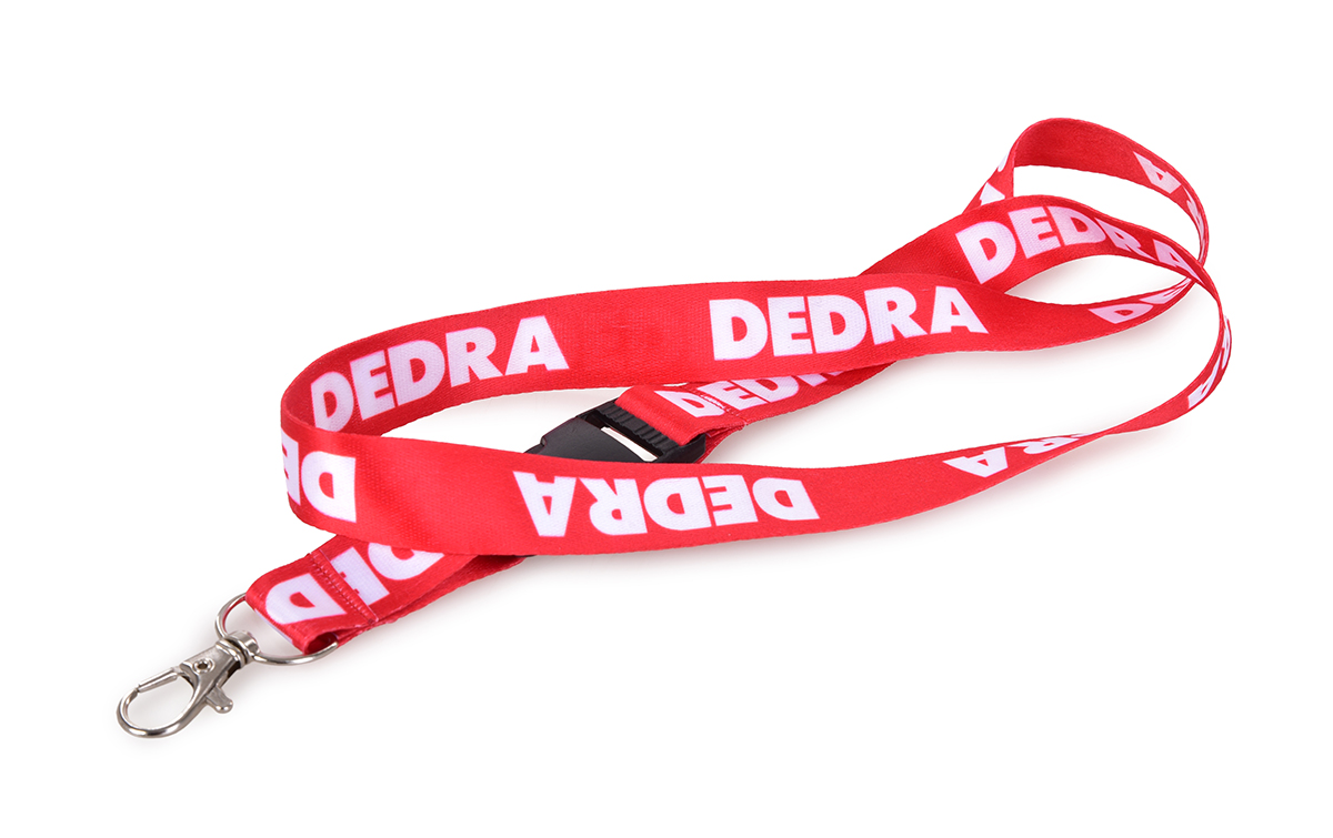 Smycz z karabińczykiem, logo DEDRA - MojaDEDRA.pl