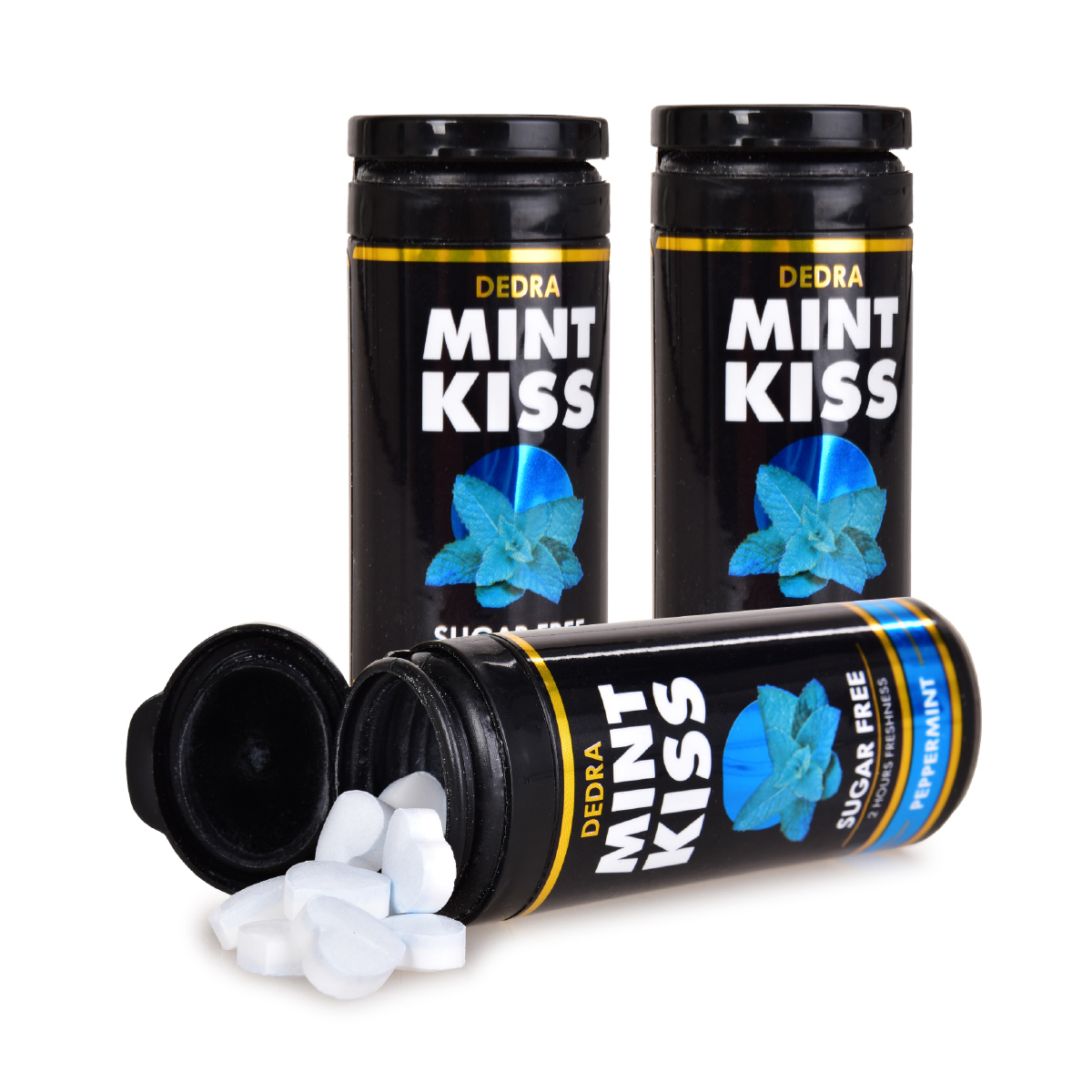 Sada 2+1 | MINT KISS | silně mátové osvěžující pastilky bez cukru ...